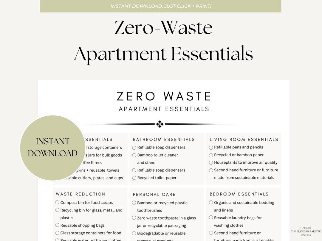 Zero Waste Apartment Essentials | | Sustainable Home Checklist ...