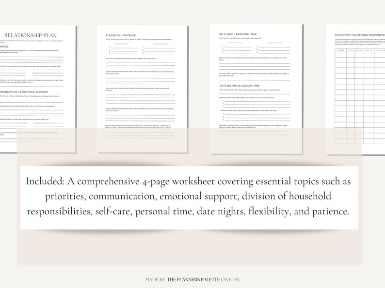 Postpartum Marriage Worksheet Keep Your Relationship on Track ...