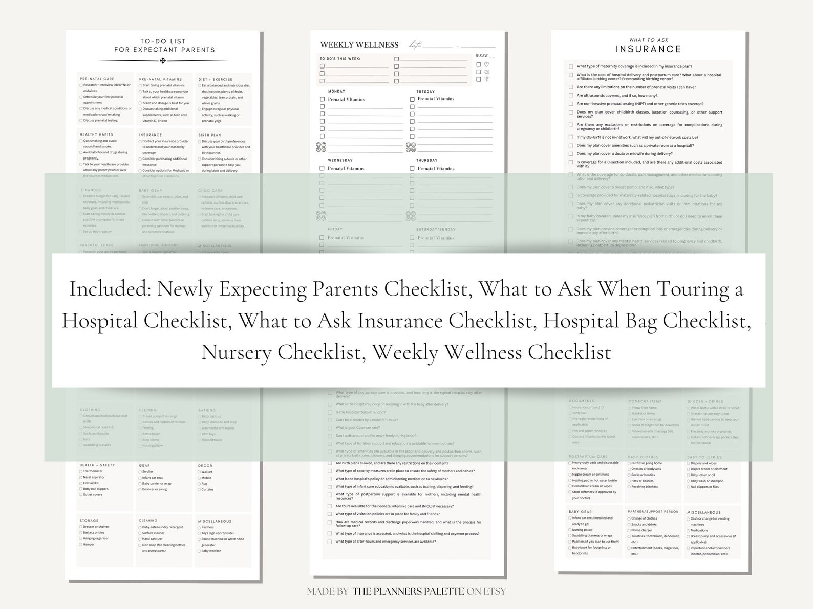 Expecting Parents Checklist BUNDLE | Pregnancy + Baby Preparation ...
