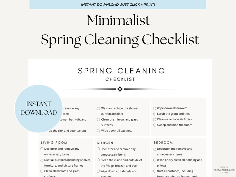 Minimalist Spring Cleaning Checklist | Declutter Room-by-room ...