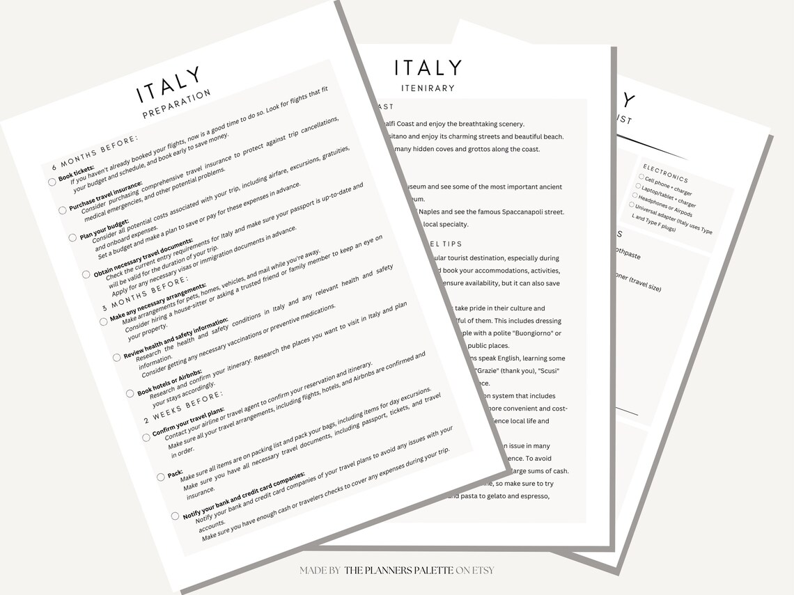Italy Packing List + Itinerary | 7 Day Minimalist Preparation + Packing ...