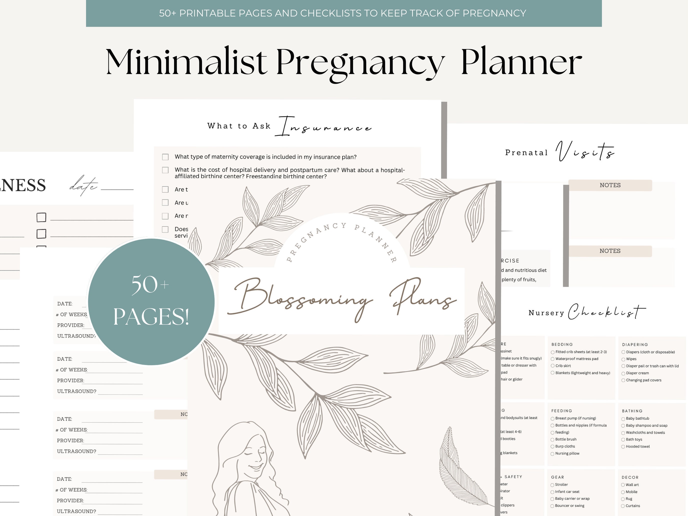Printable Pregnancy Planner | Weekly Wellness Schedule | Minimalist ...