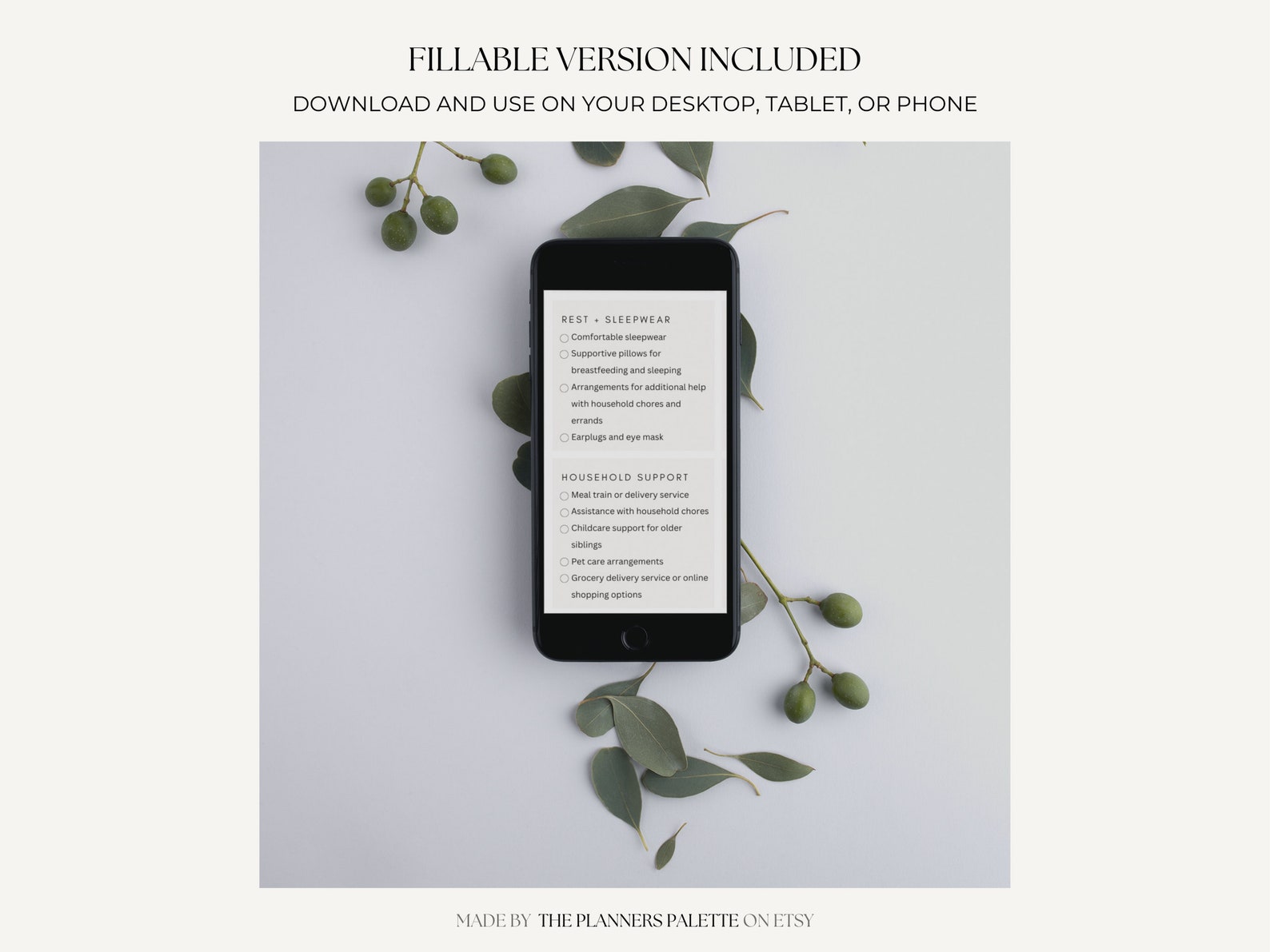 Postpartum Care Checklist Printable | New Mother Essentials for a Calm ...