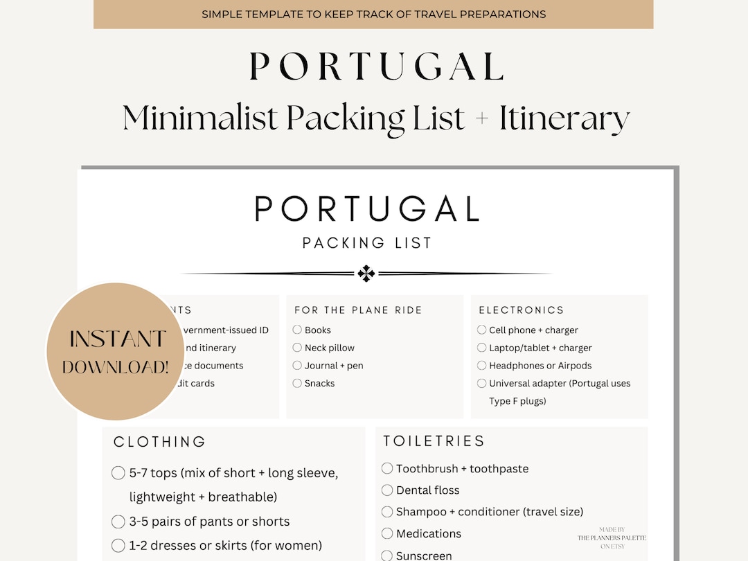 Portugal Packing List + Itinerary | 7 Day Minimalist Preparation ...