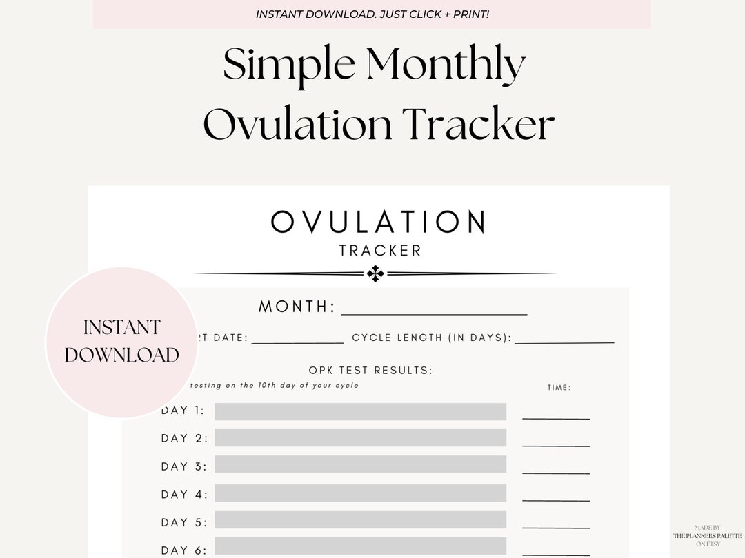 Simple Ovulation Tracker Ovulation Strip Tracker Temp Tracking ...
