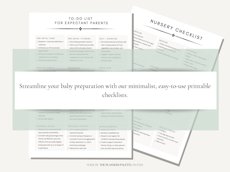 Expecting Parents Checklist BUNDLE | Pregnancy + Baby Preparation ...