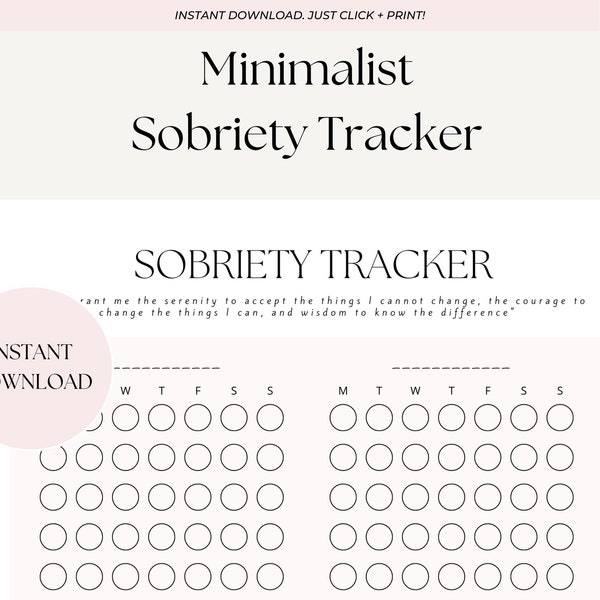 Printable Sobriety Calendar Etsy
