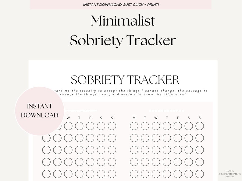 Simple Sobriety Tracker | Keep Track of Your Progress | Minimalist ...