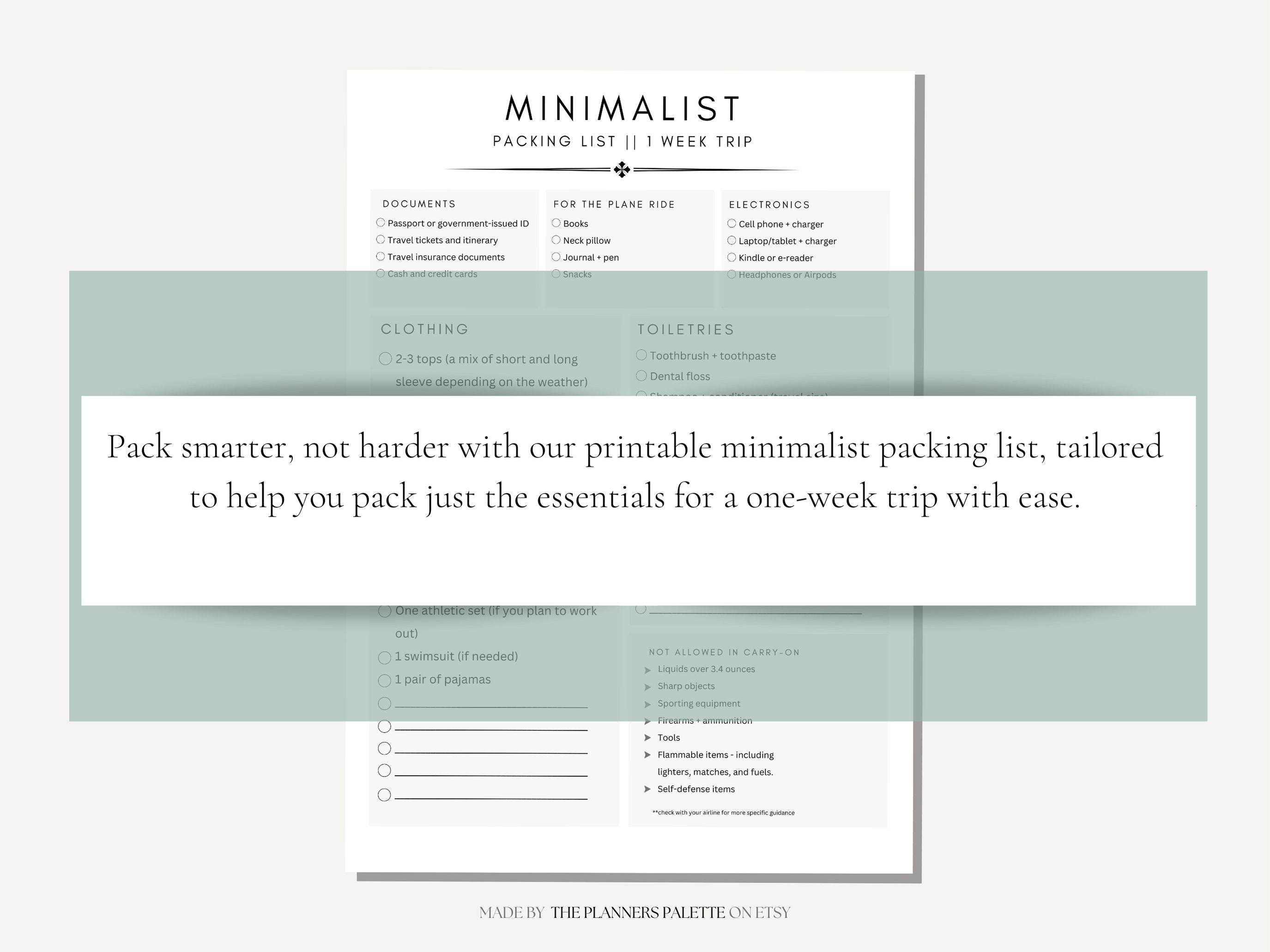 Minimalist 1 Week Packing List | 7 Day Essentials Packing Guide ...