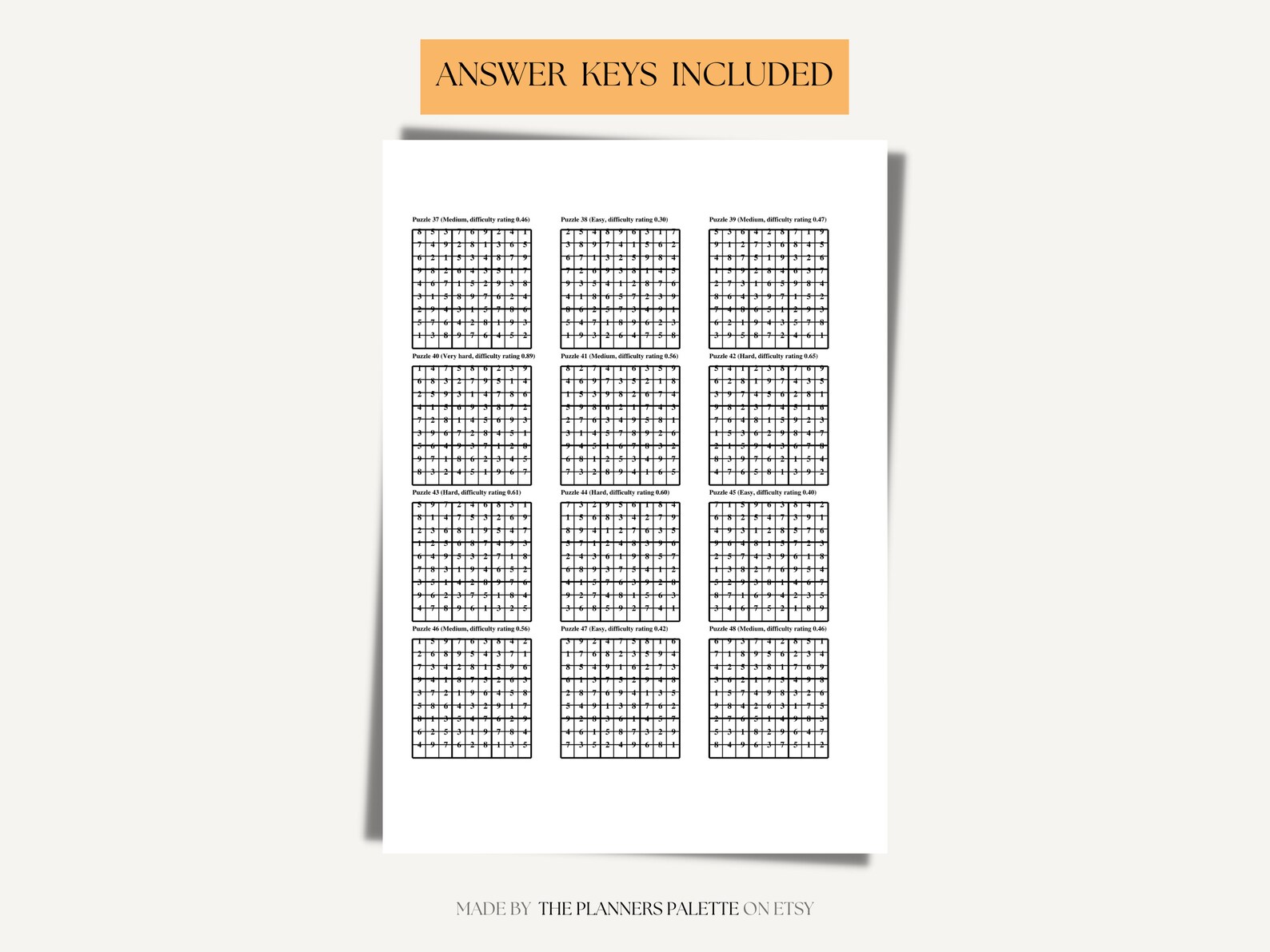 Printable SODOKU | 50+ Sodoku Puzzles | Easy, Medium, Difficult ...