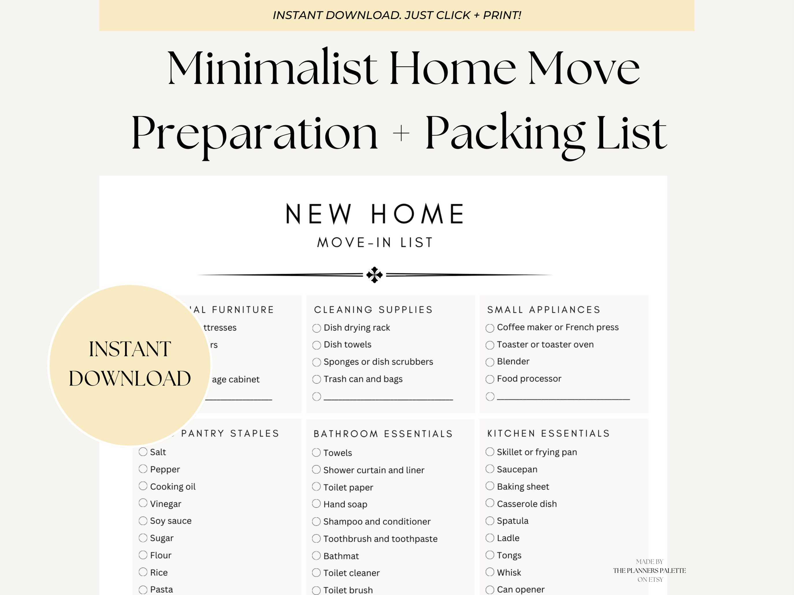 Minimalist New Home Checklist | Preparation + Move-in List | Moving ...