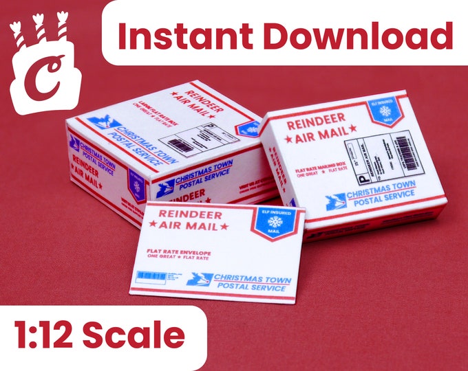 Instant Download Printable Miniature Packages DIY 1:6 Scale PDF Template Shipping Boxes for ...