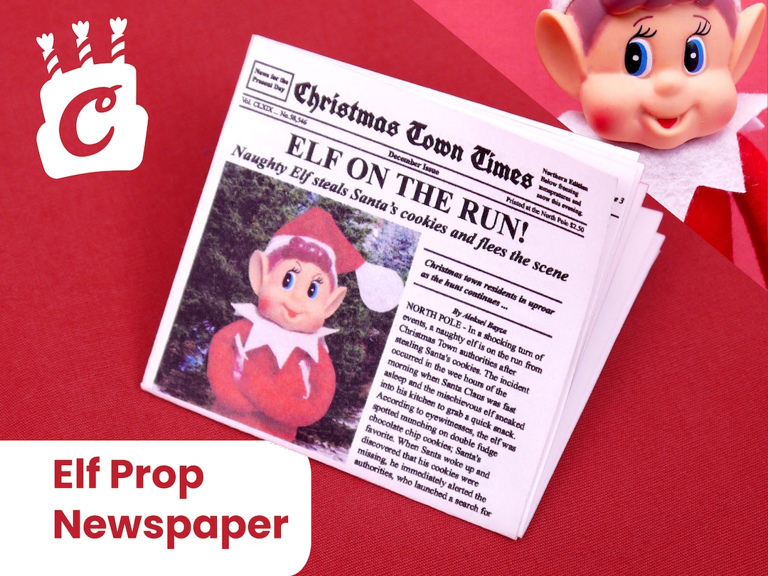 Instant Download Printable Christmas Town Newspaper Elf Prop Miniature ...