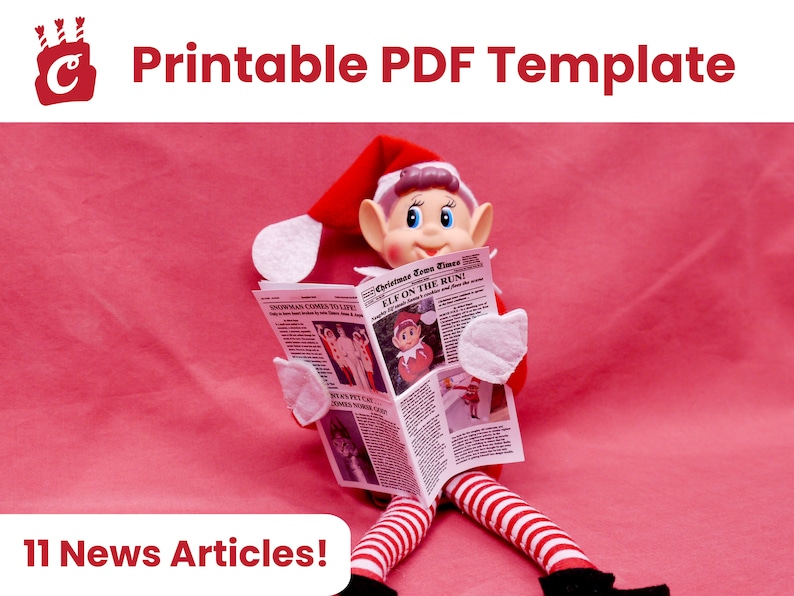 Instant Download Printable Christmas Town Newspaper Elf Prop Miniature ...