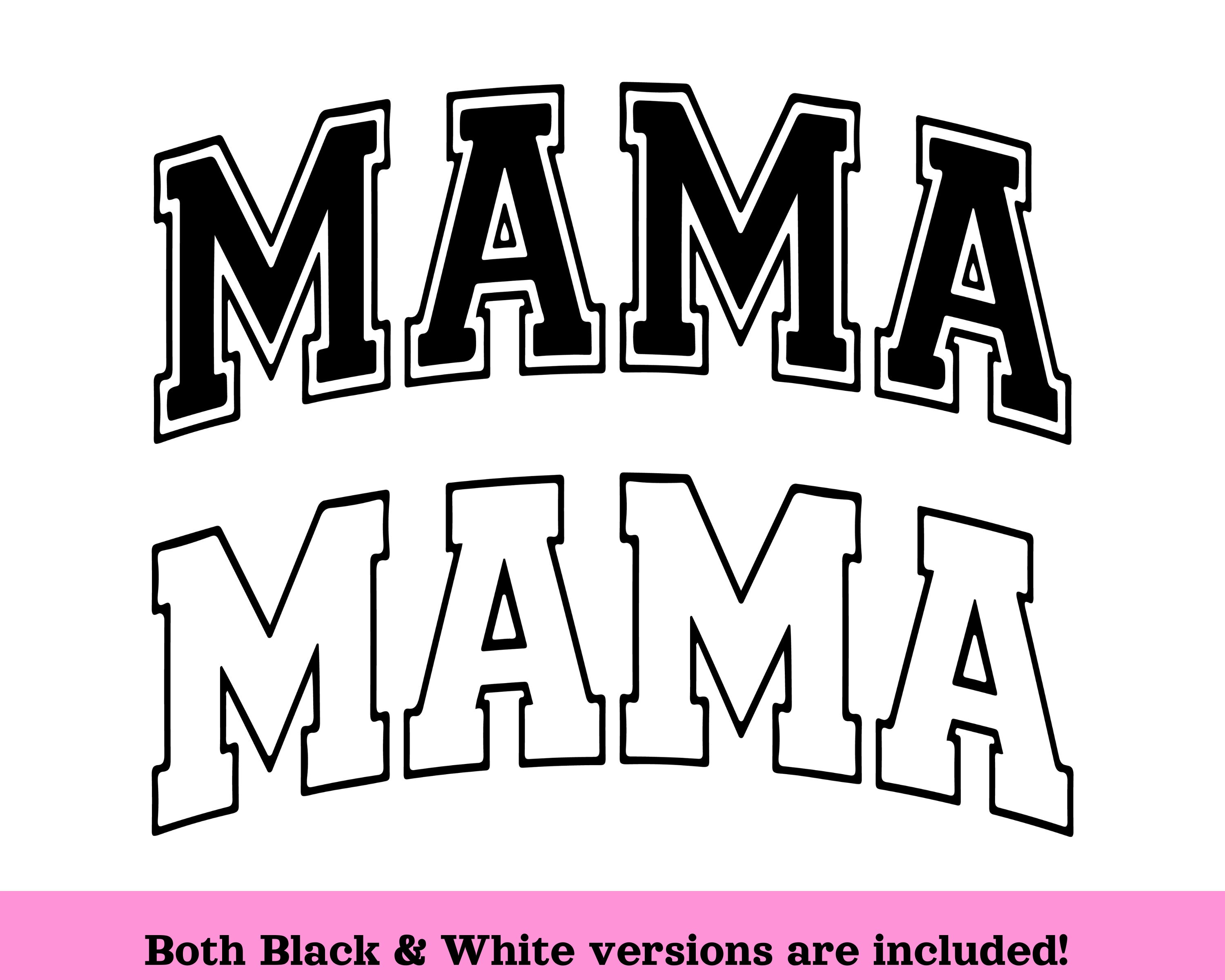 Varsity Mama Svg Bundle, Mama Outline, Mama Arched Font, Trendy Mom Svg ...