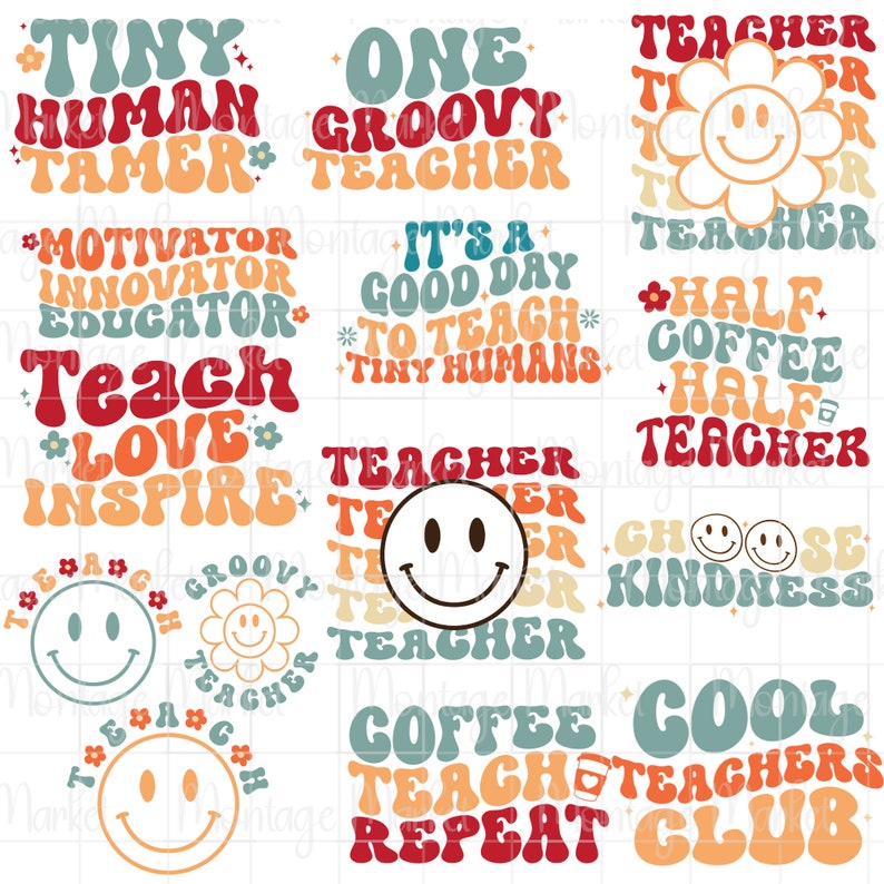 Retro Teacher Svg Png Bundle Floral Retro Teacher Shirt - Etsy