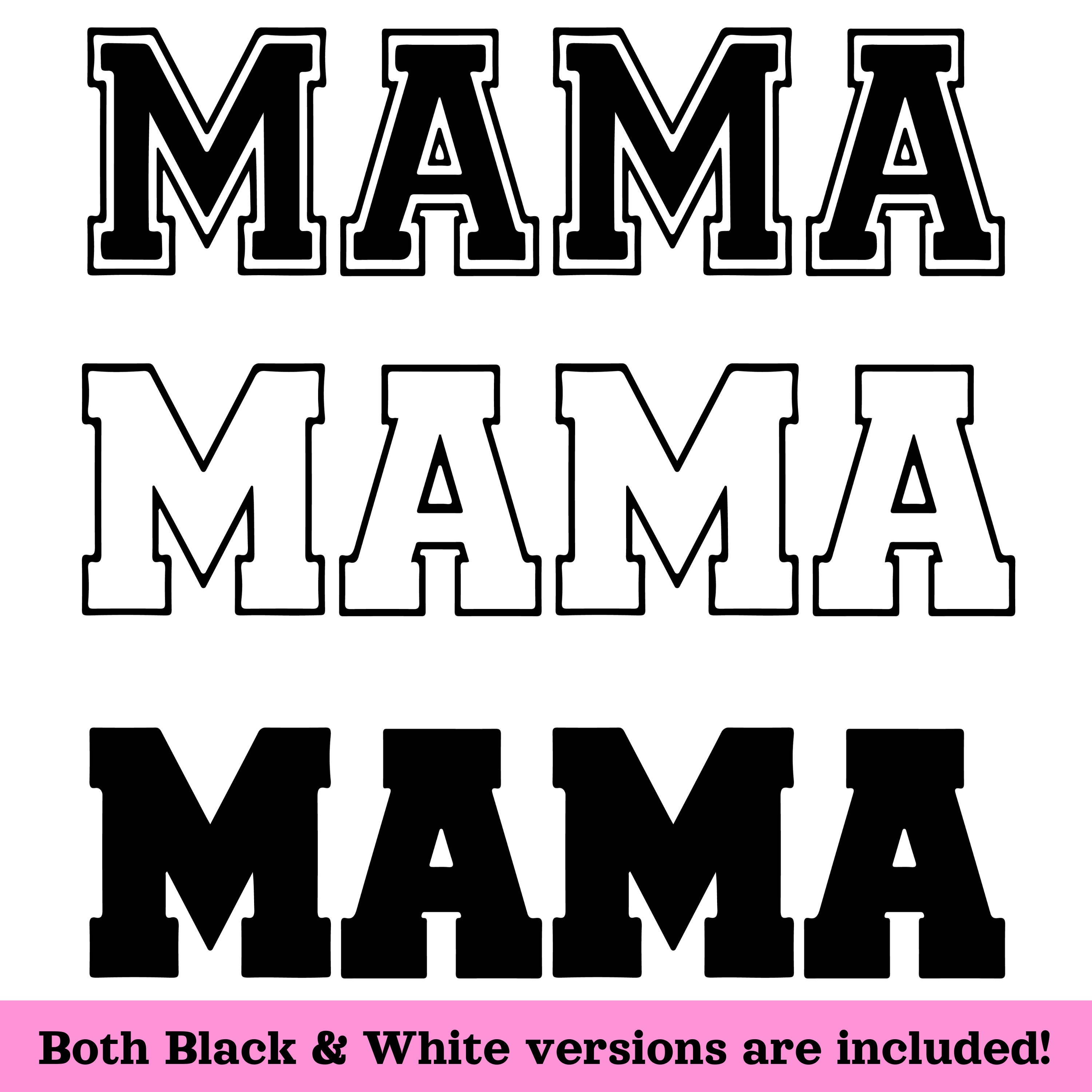 Varsity Mama Svg Bundle, Mama Outline, Mama Lightning, Trendy Mom Svg ...