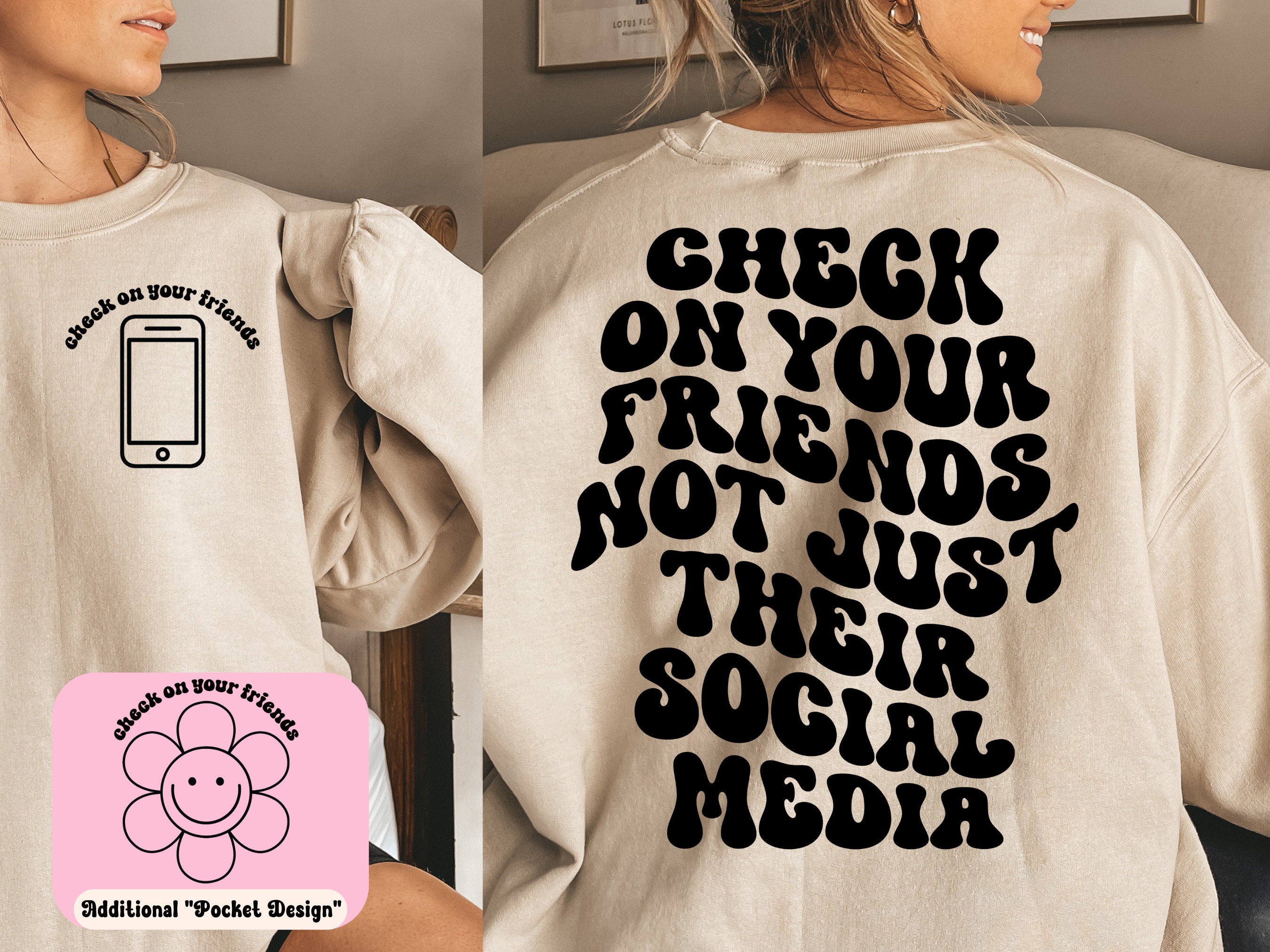 Check on Your Friends Svg, Not Just Their Social Media, Mental Health ...