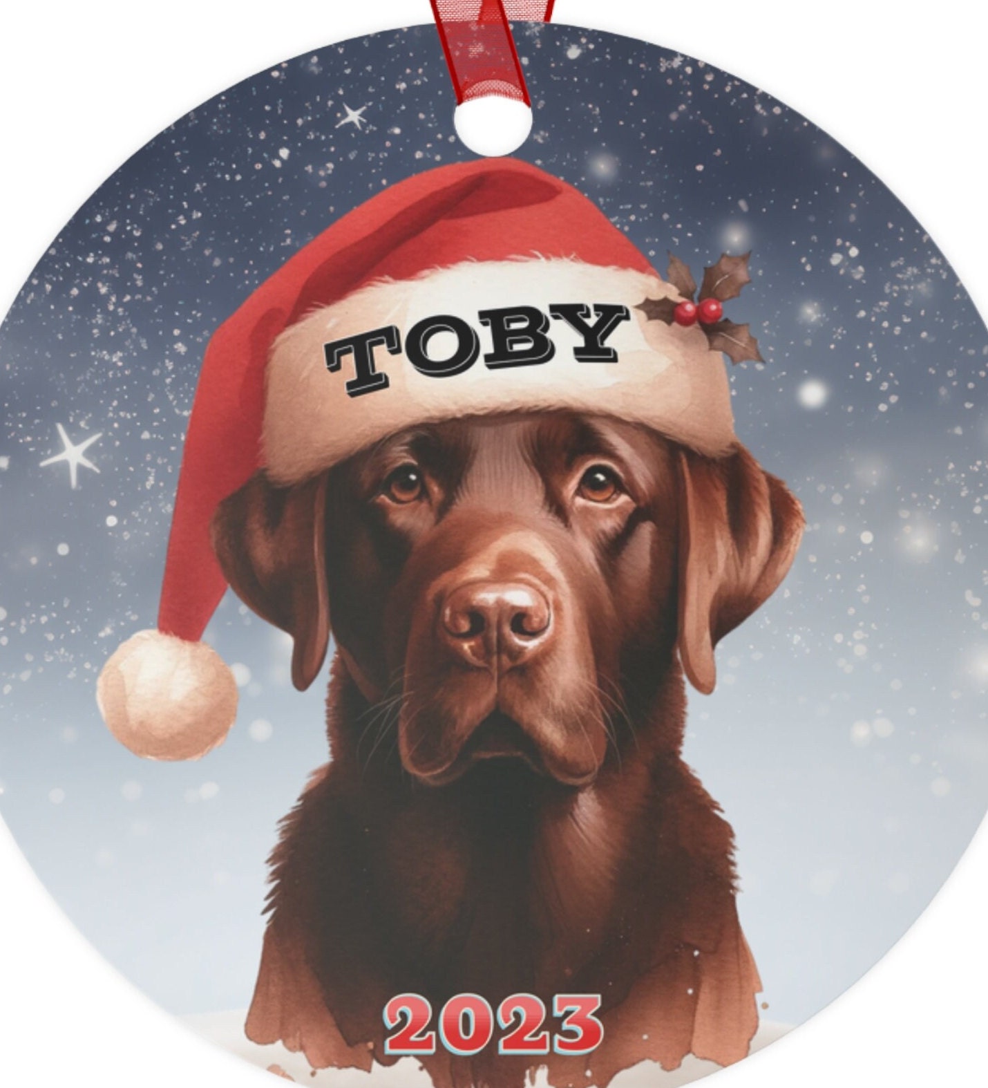 Personalized Chocolate Lab Christmas Ornament, Custom Chocolate Lab ...