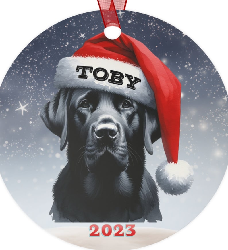 Personalized Black Lab Christmas Ornament, Custom Black Lab Ornament ...