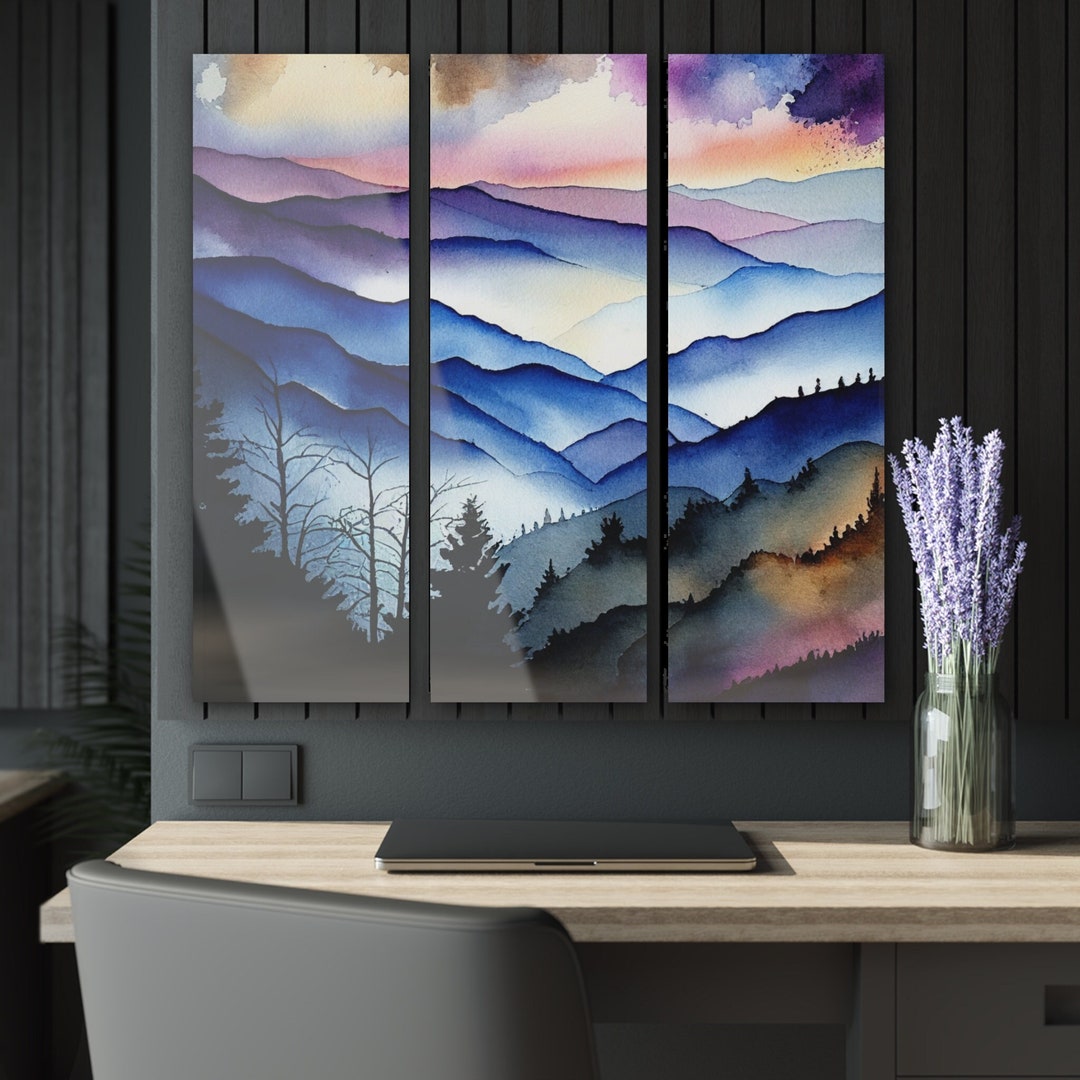 Blue Ridge Mountains Fine Art Print Acrylic Prints (triptych), Vertical ...