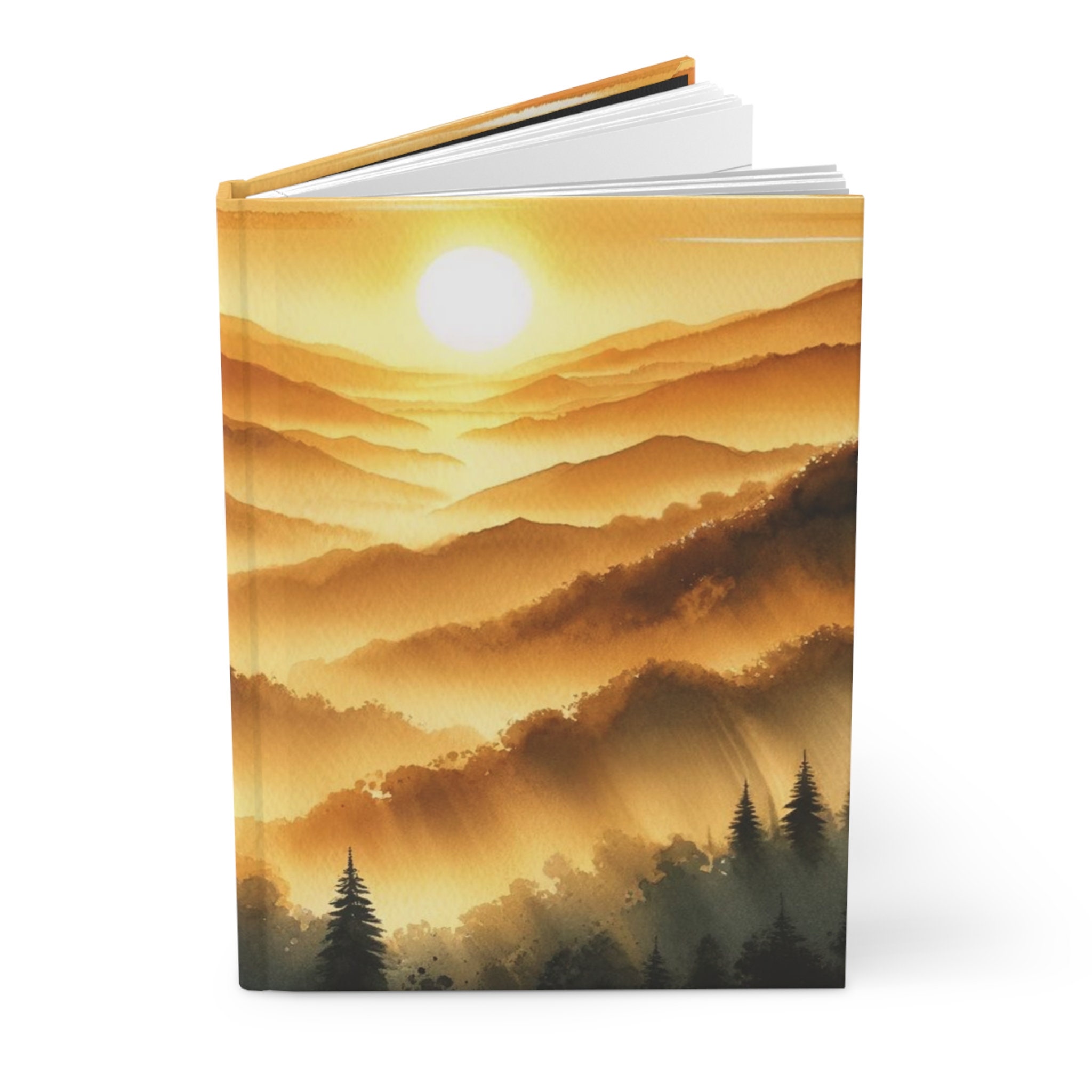 Sunset in the Smokies Hardcover Journal: Watercolor Mountain Art - Etsy