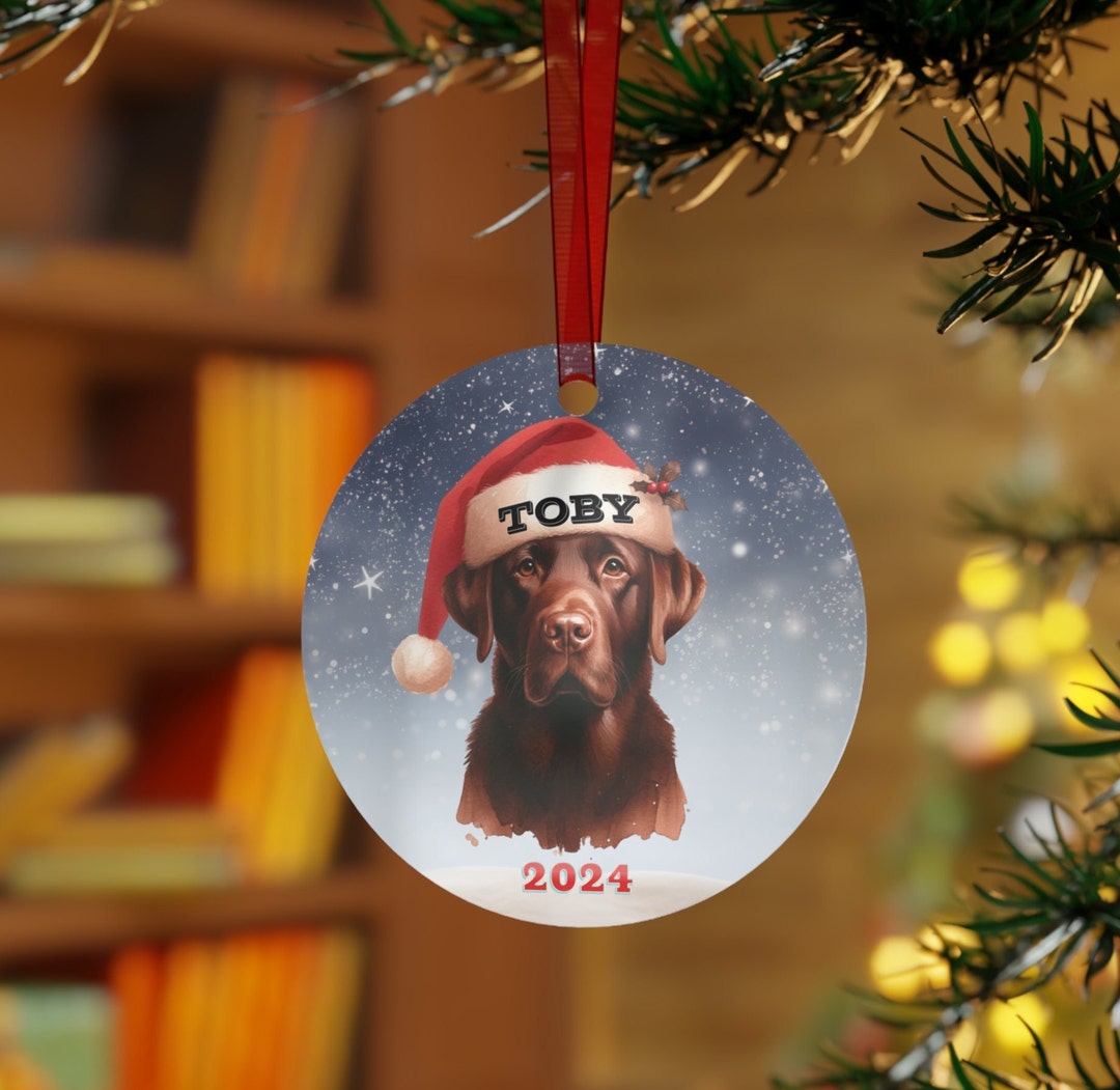Personalized Chocolate Lab Christmas Ornament, Custom Chocolate Lab ...
