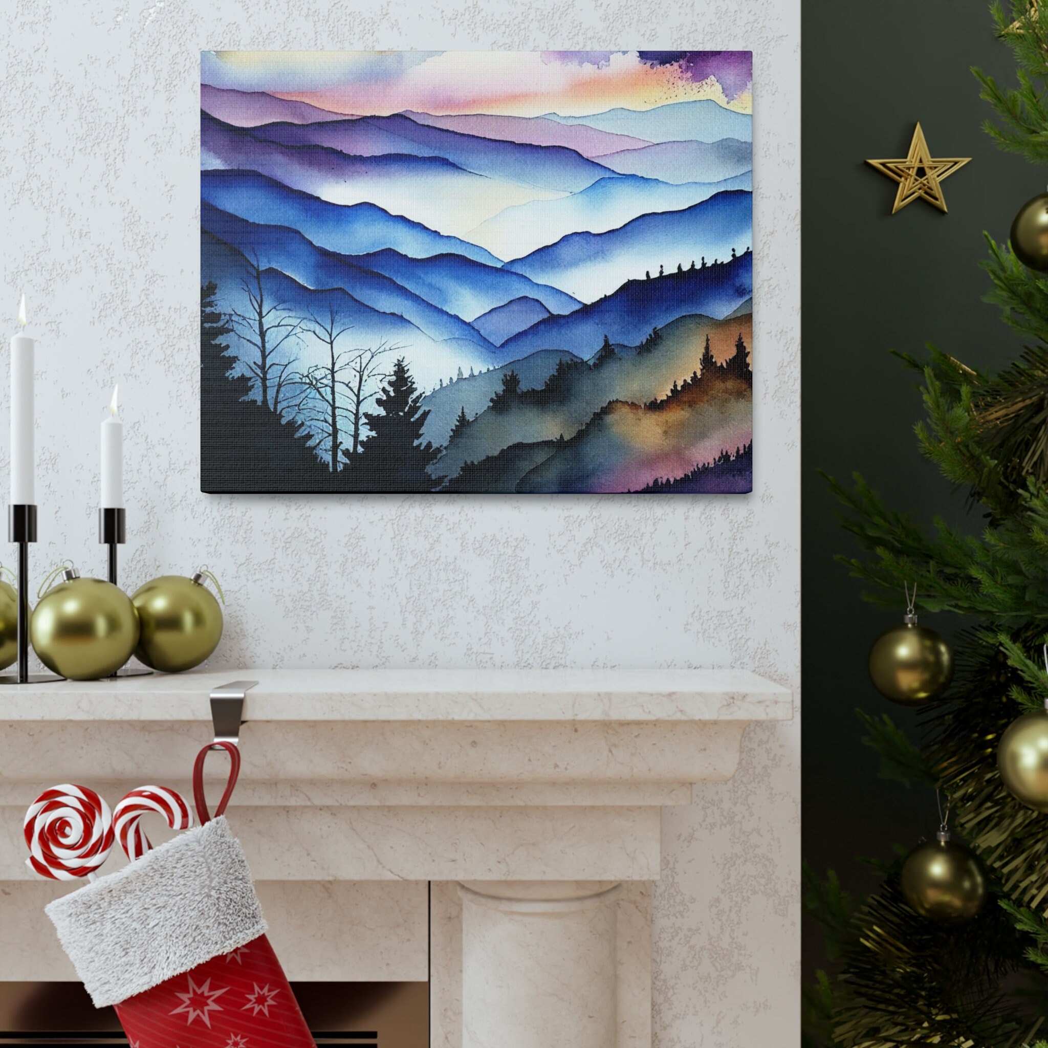 Blue Ridge Mountain Gallery Canvas Art Cabin Wall Art Blue Ridge ...