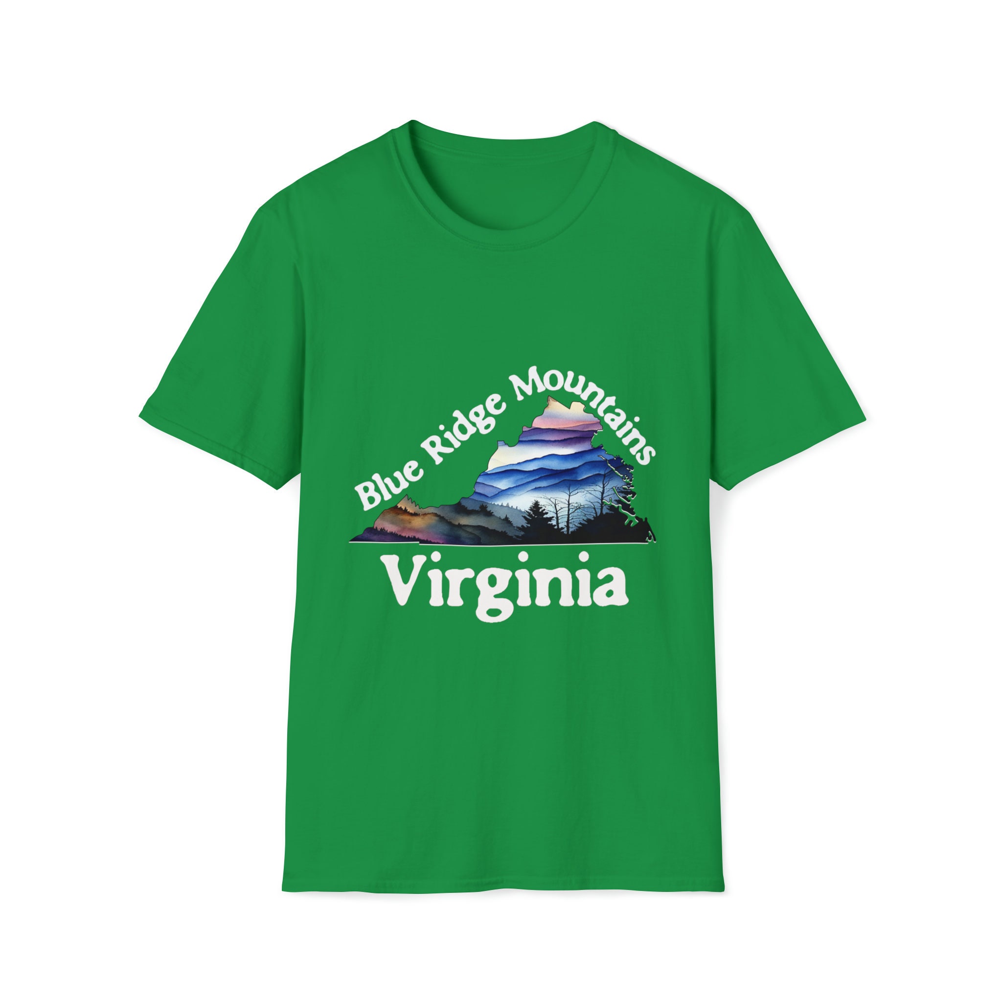 Blue Ridge Mountains Virginia White Lettering Mens/unisex - Etsy