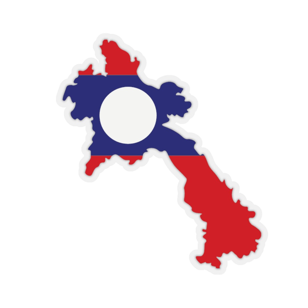 Laos Map kiss-cut Stickers Laos Flag Map Laos Color Map - Etsy
