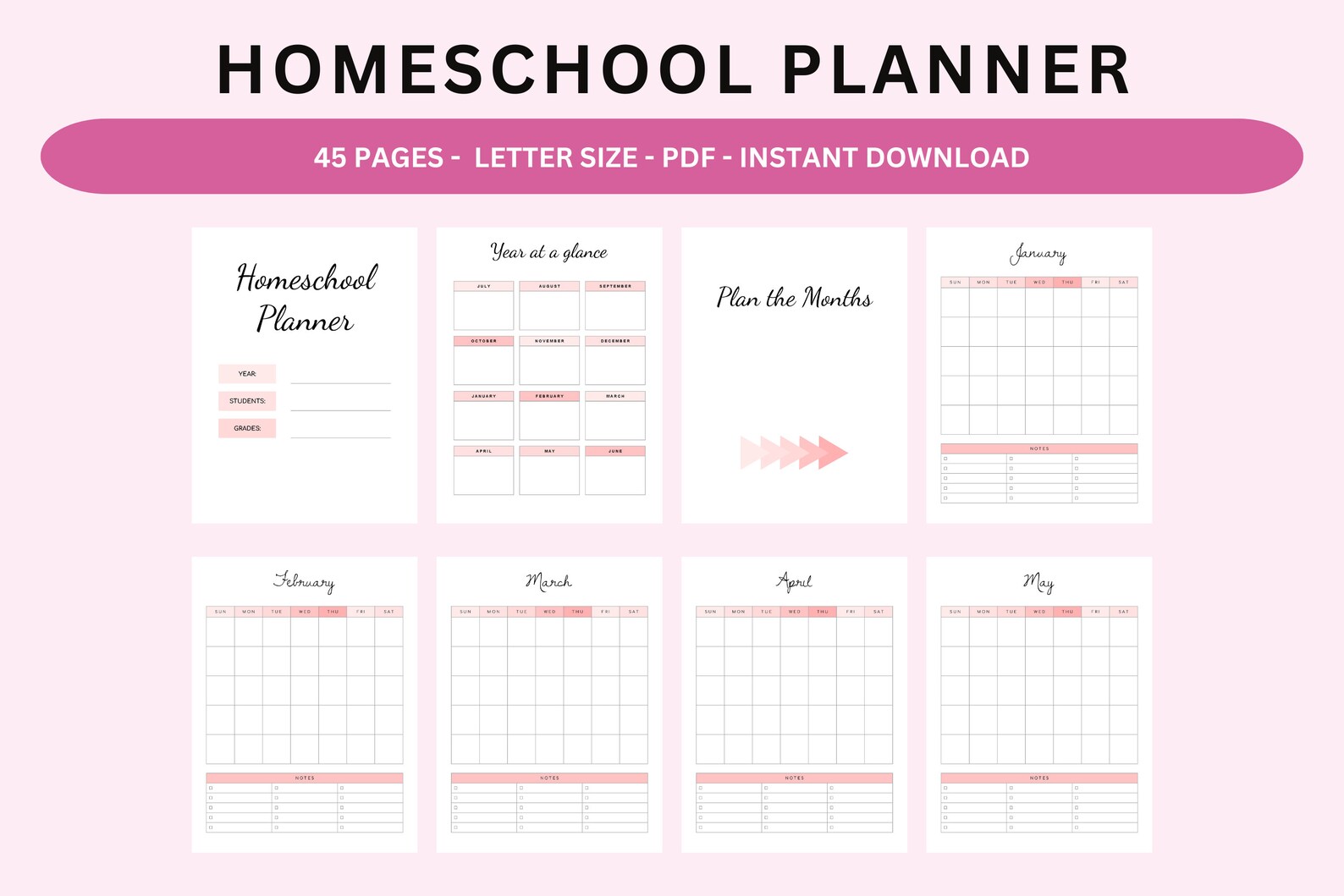 Homeschool Planner Printable, Homeschool Schedule, Homeschool Daily ...