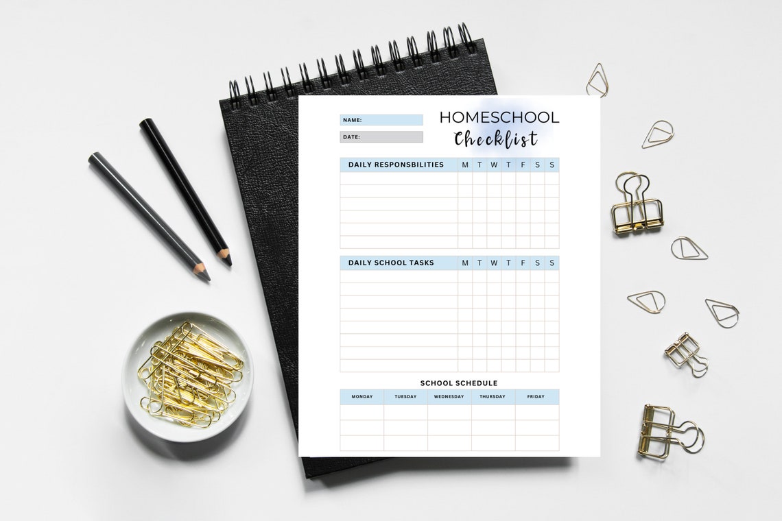 Homeschool Checklist Printable, Daily Checklist for Homeschool Teachers ...