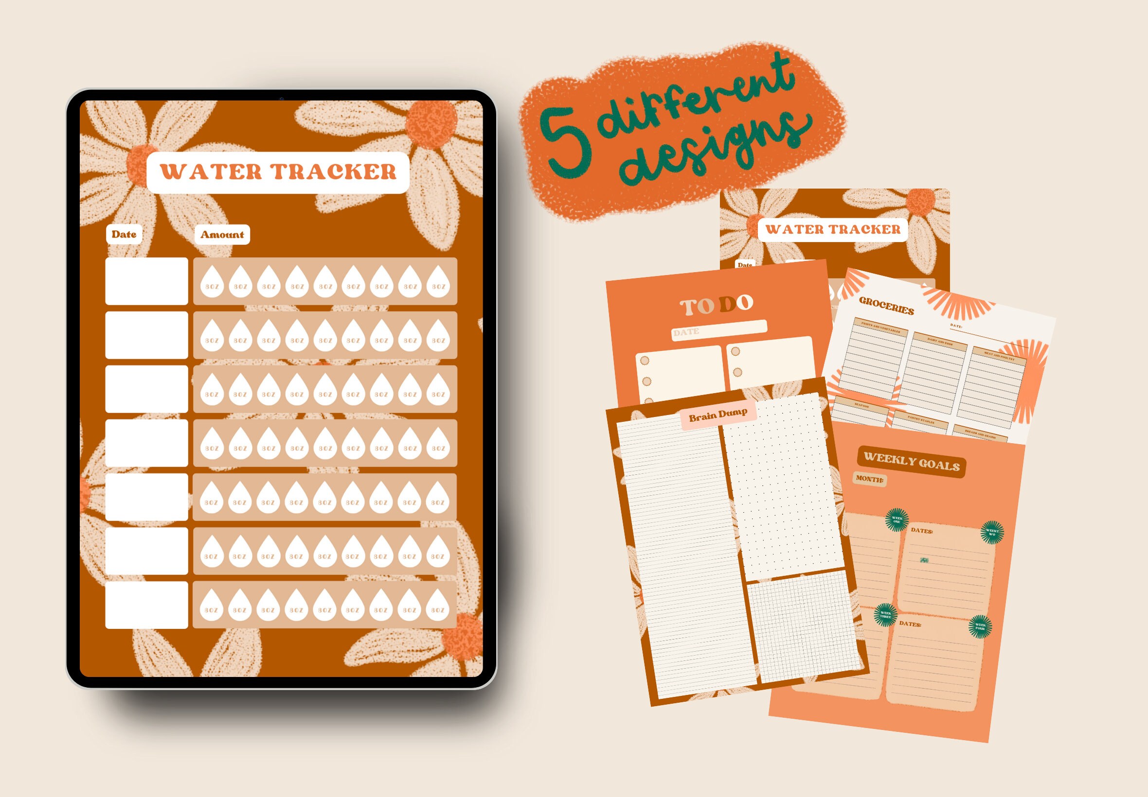 Printable Digital Notepads, To-do Lists, Habit & Water Trackers ...