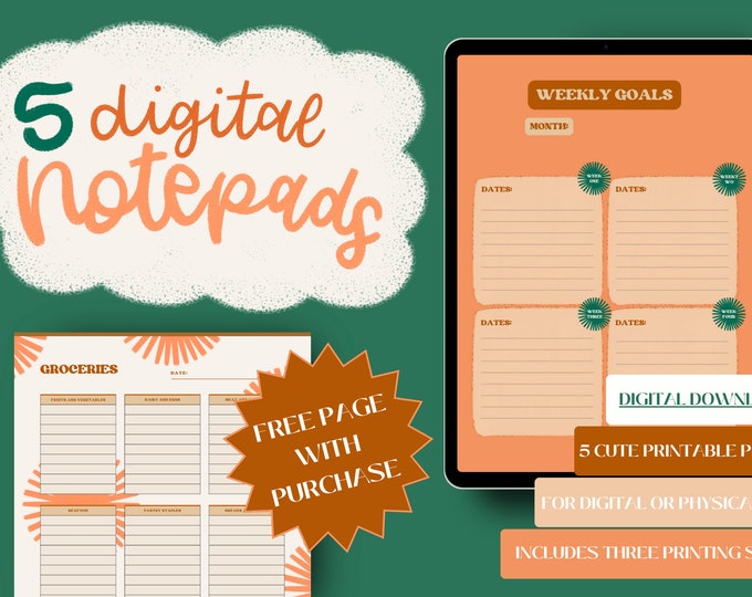 Printable Digital Notepads, To-do Lists, Habit & Water Trackers ...