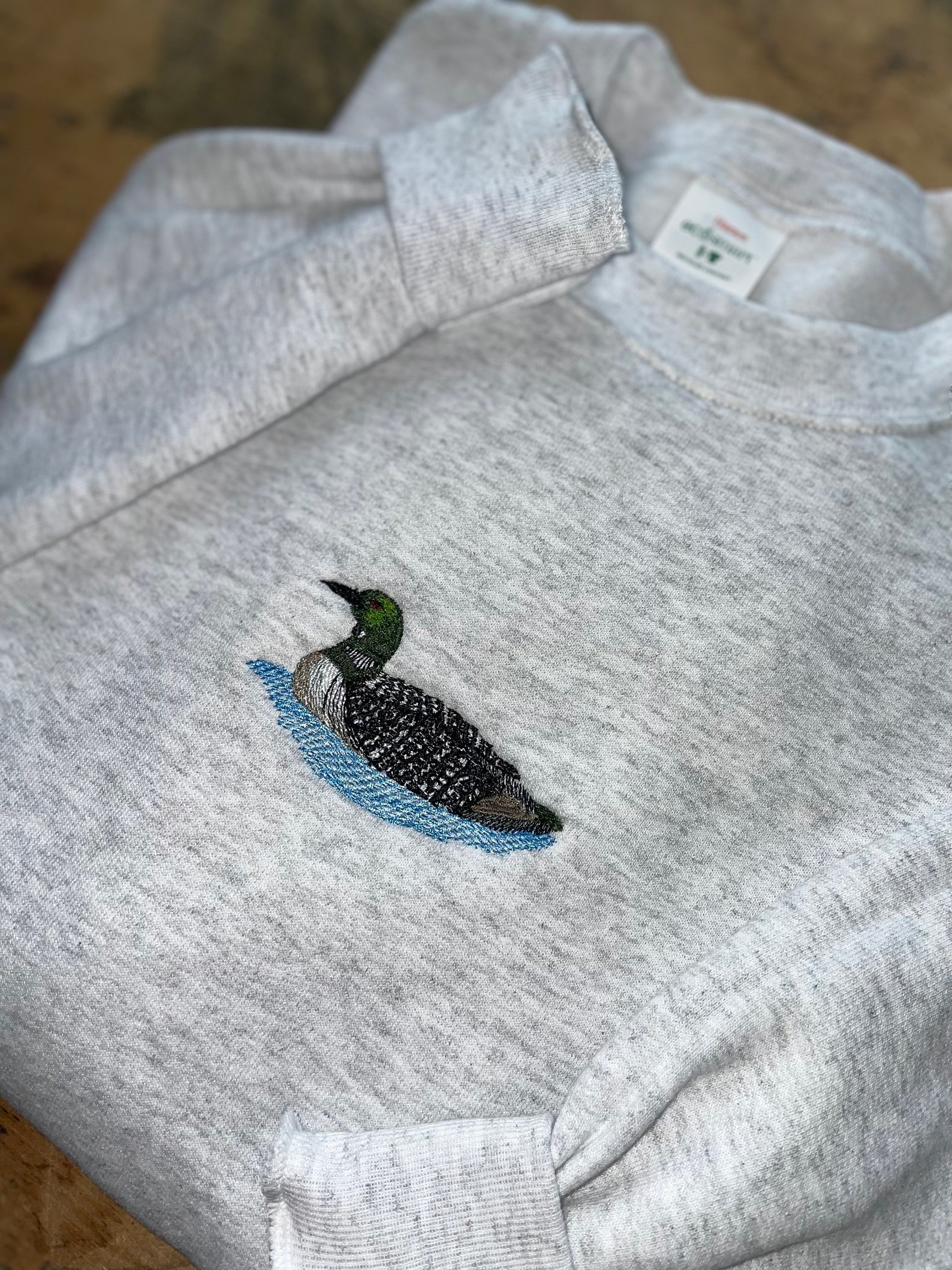 Loon Embroidered Sweatshirt - Etsy