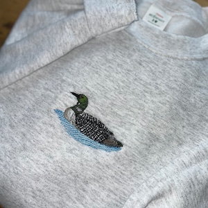 Loon Embroidered Sweatshirt - Etsy