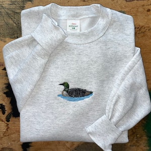 Loon Embroidered Sweatshirt - Etsy
