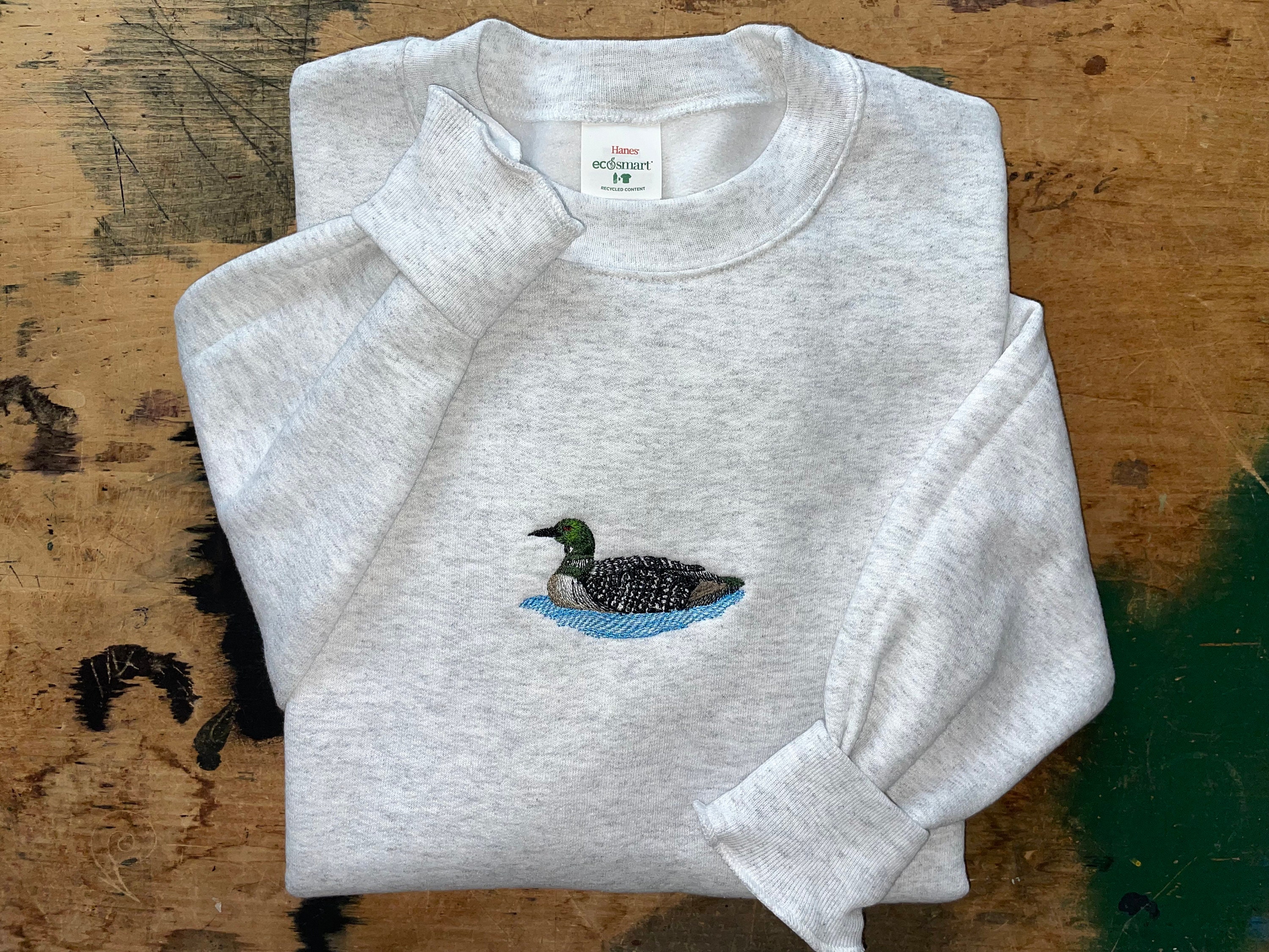 Loon Embroidered Sweatshirt - Etsy