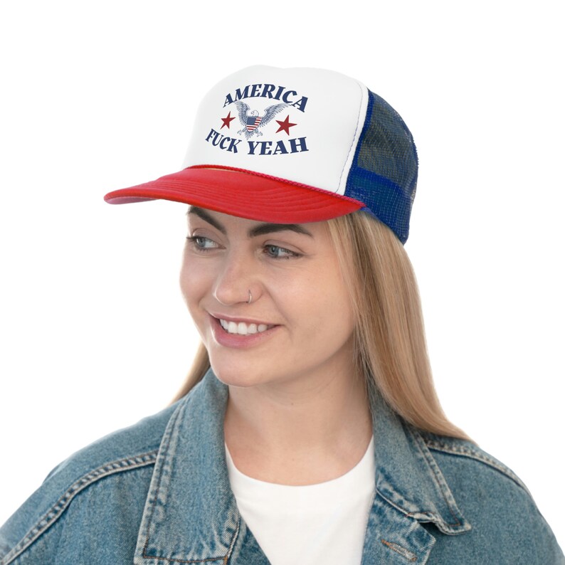 America Fuck Yeah Eagle Trucker Cap Etsy