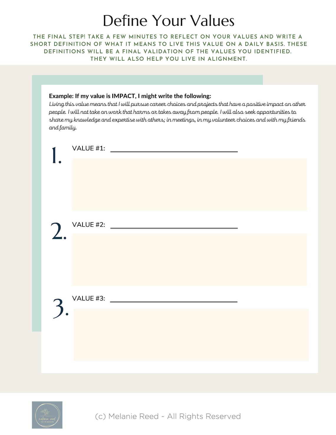 Identify Your Core Values Workbook - Career Decision Making Workbook ...