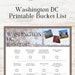Washington DC Bucket List Printable | Travel Bucket List | Washington ...