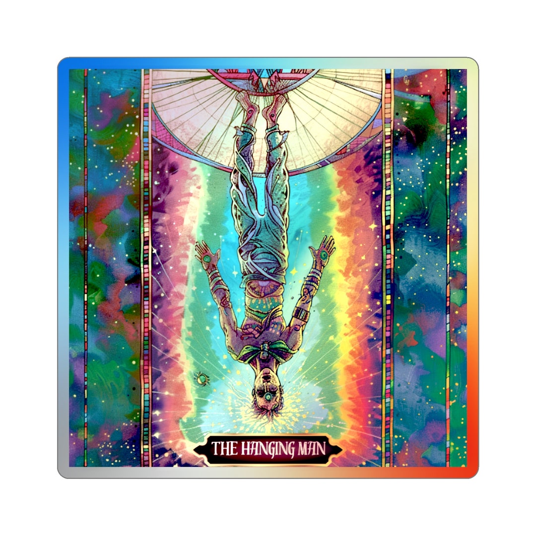 The Hanging Man Tarot Card Holographic Die-cut Sticker, Water Bottle ...