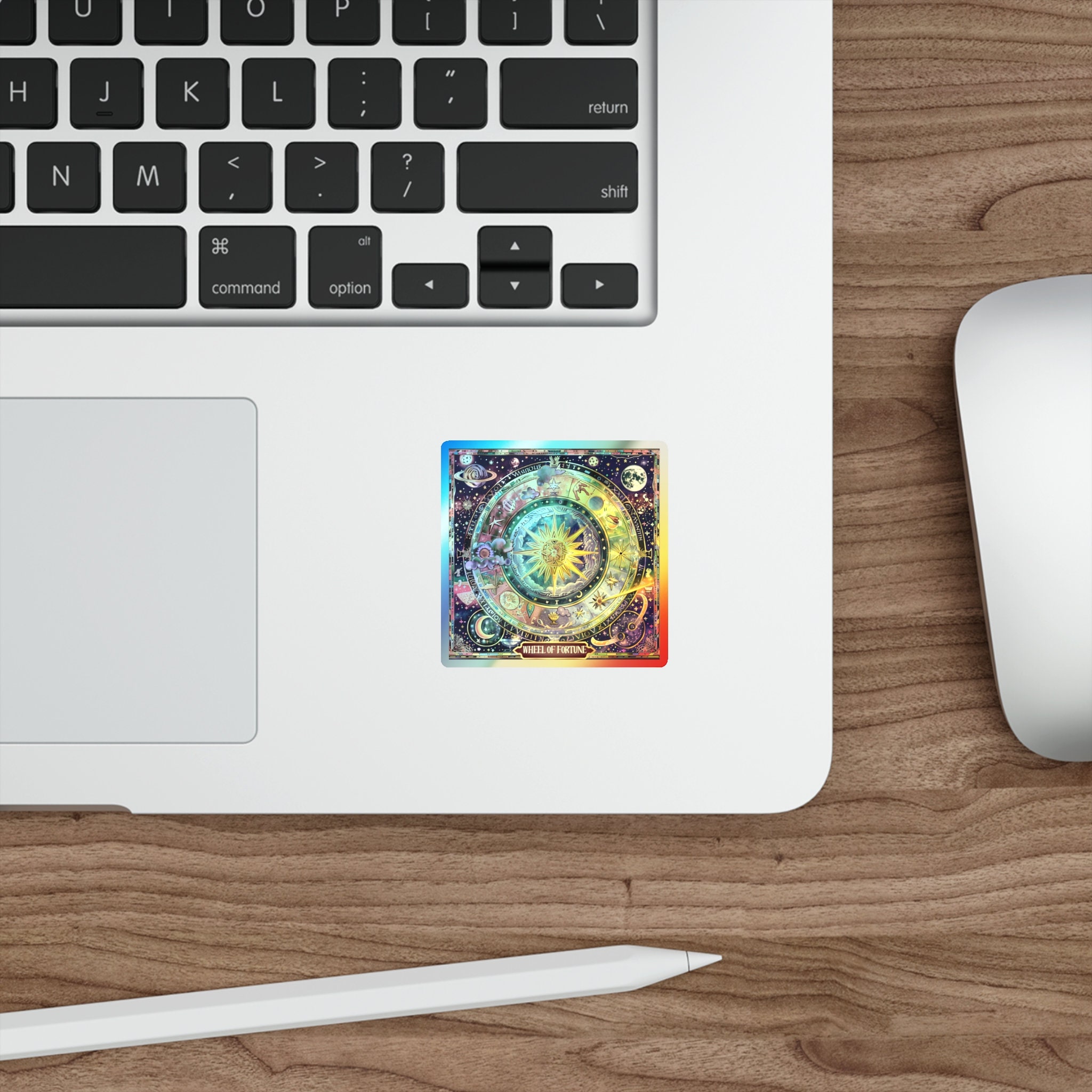 Wheel of Fortune Tarot Card Holographic Die-cut Sticker, Water Bottle ...