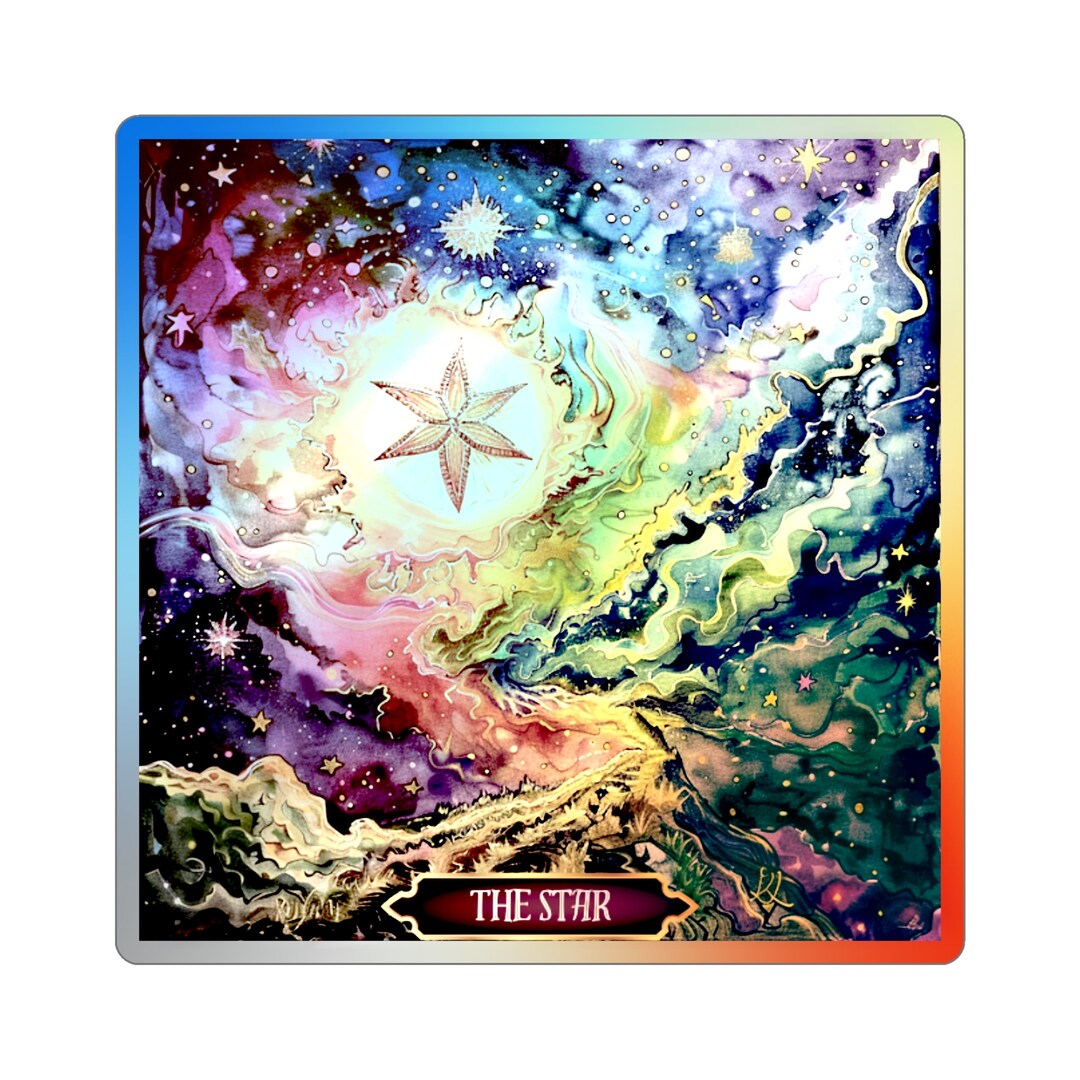 The Star Tarot Card Holographic Die-cut Sticker, Water Bottle ...