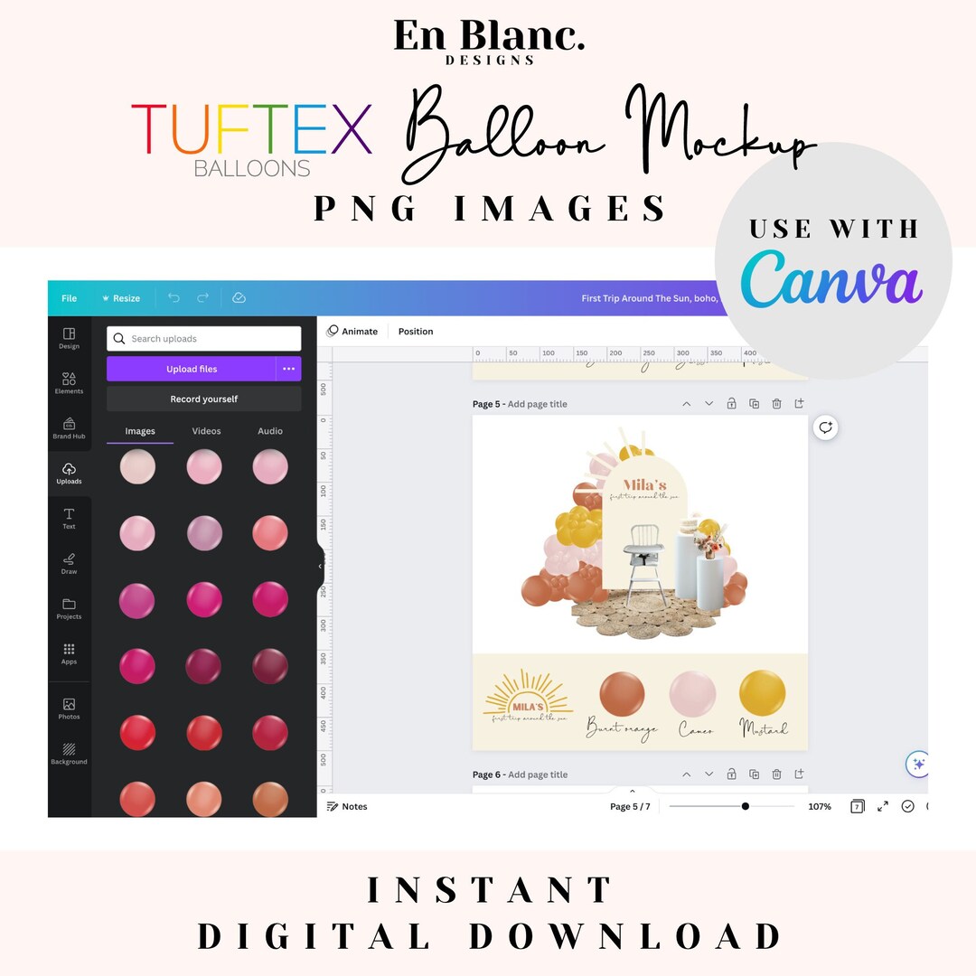 Tuftex Balloon Colors, Balloon Mockup, PNG Balloons for Canva, Tuftex ...