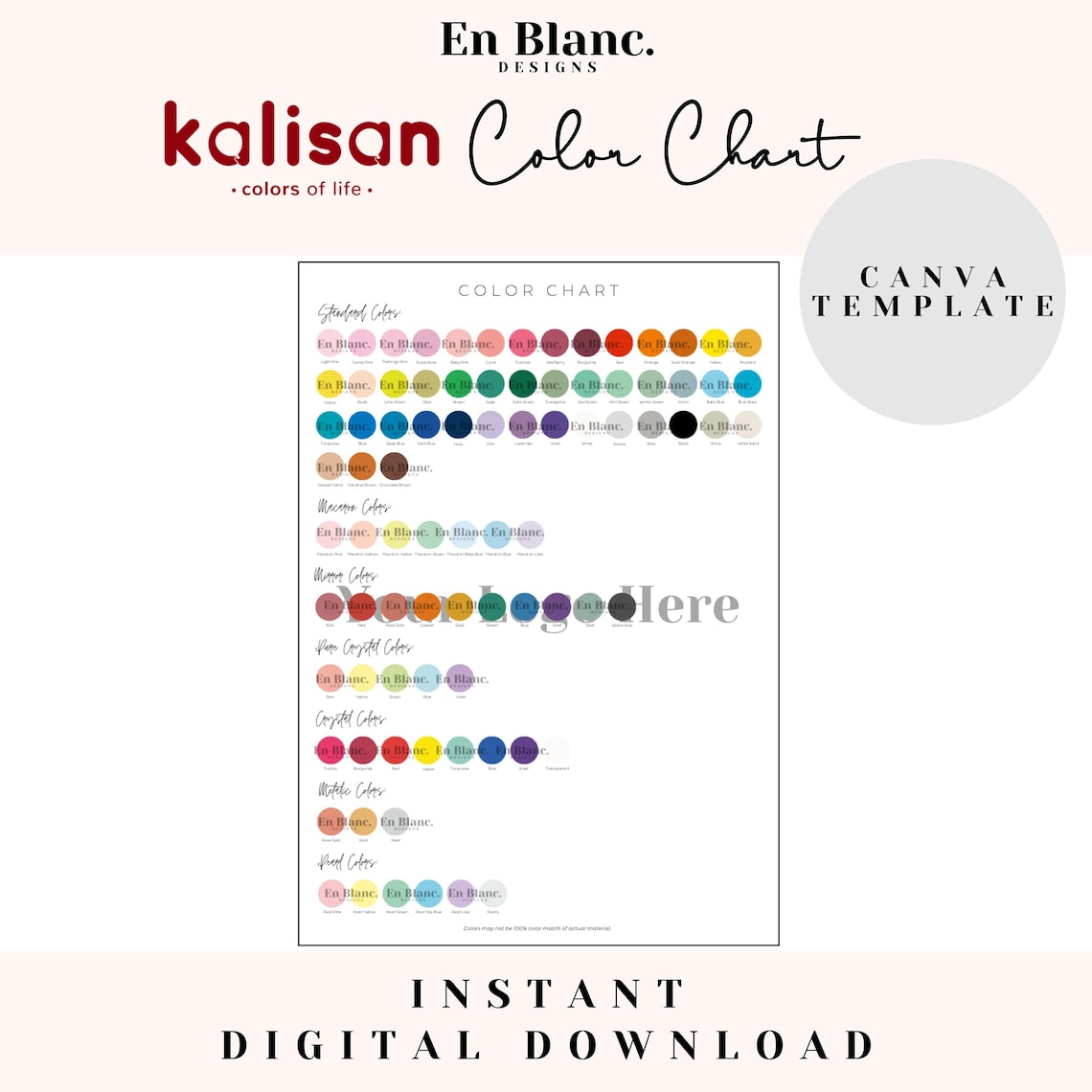 Kalisan Balloon Color Chart Customizable Canva Template - Etsy UK
