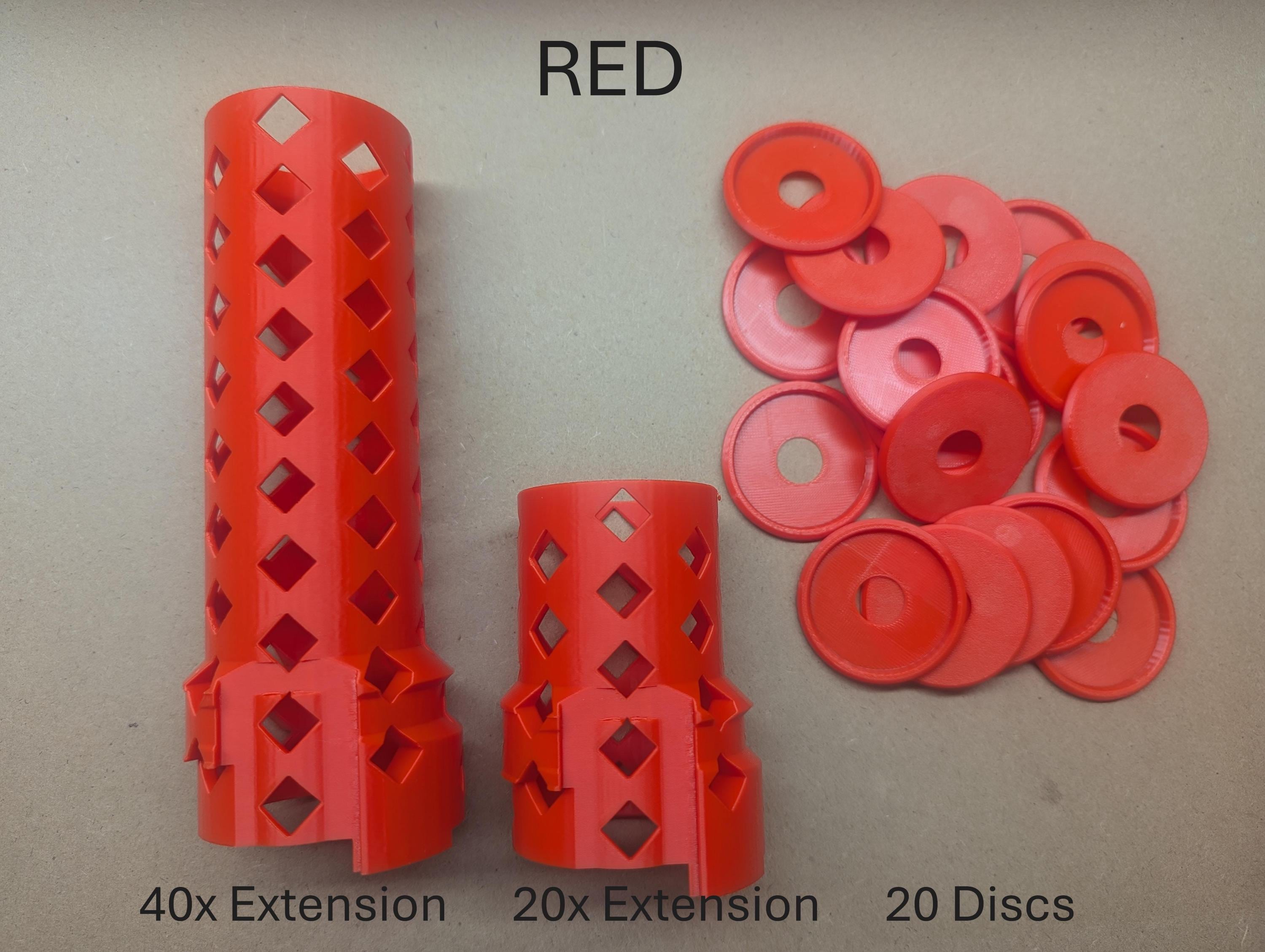 20 or 40 Disc Extension Tube and Discs for Crunchlabs Disc Launcher ...