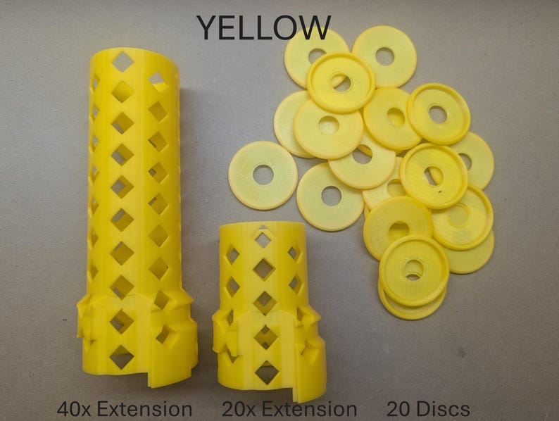 20 or 40 Disc Extension Tube and Discs for Crunchlabs Disc Launcher ...