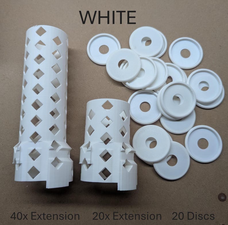 20 or 40 Disc Extension Tube and Discs for Crunchlabs Disc Launcher ...