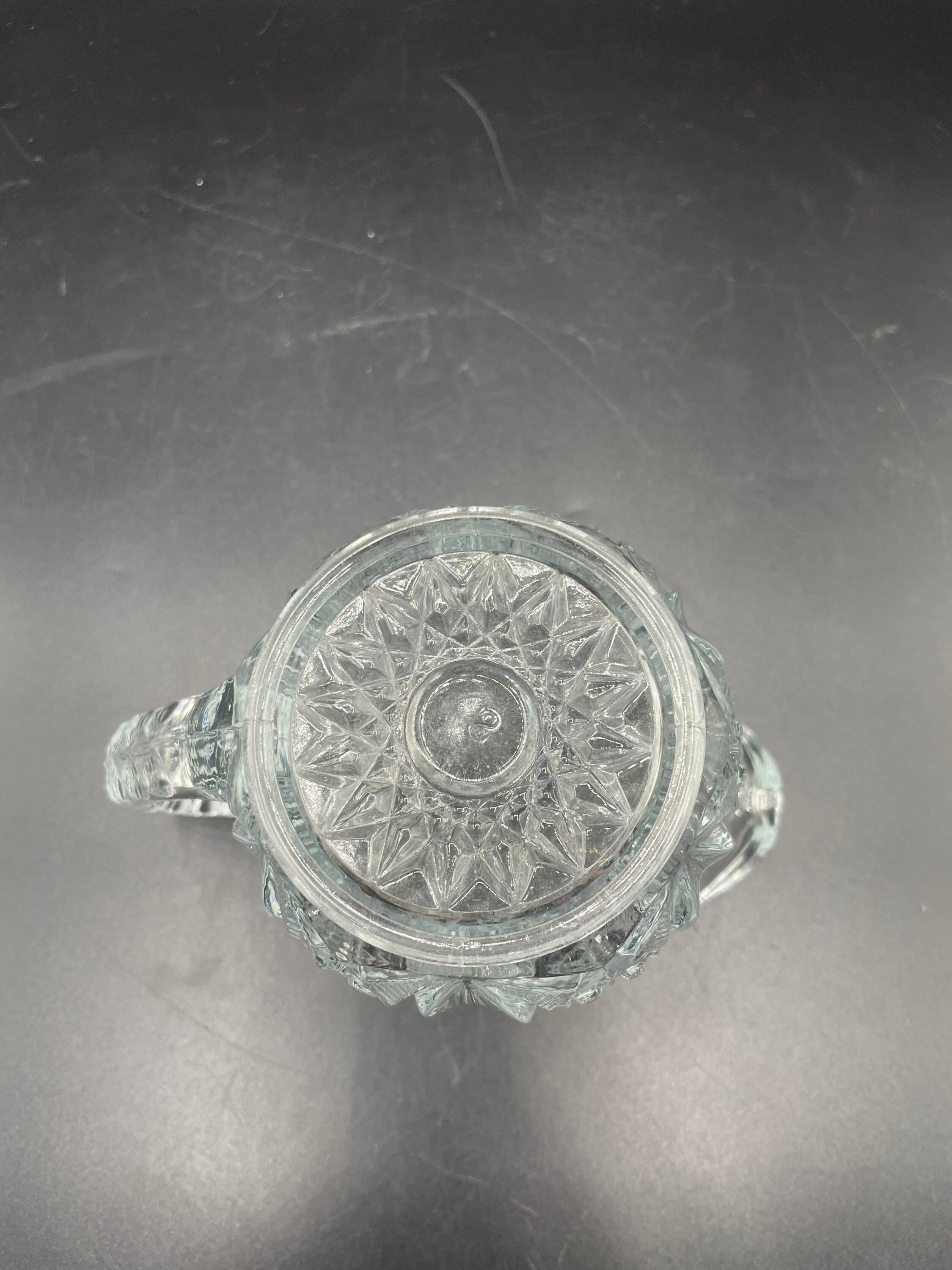 Vintage L.E Smith Cut Glass EAPG Crystal Clear quintec Pattern Creamer ...